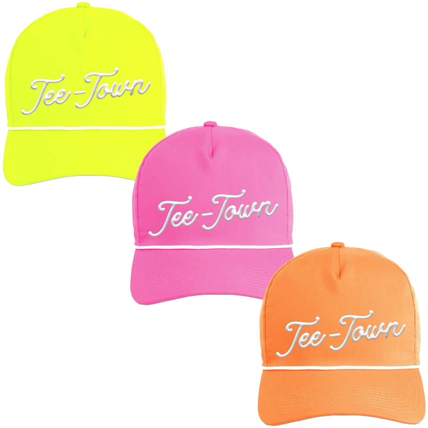 "Tee-Town Classic" Neon Imperial Rope Hat – Tee-Town Golf